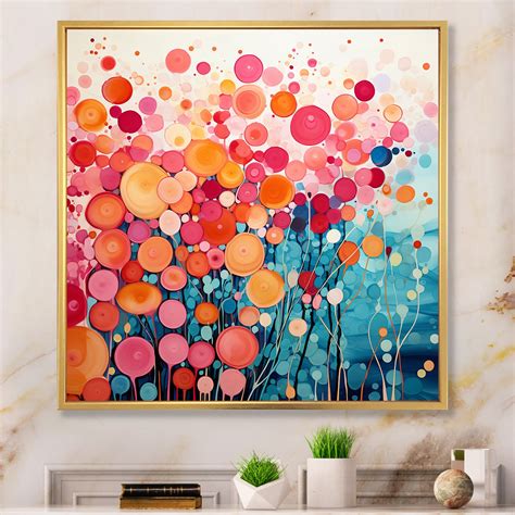 Designart Coral Oasis I Abstract Landscape Framed Wall Decor On