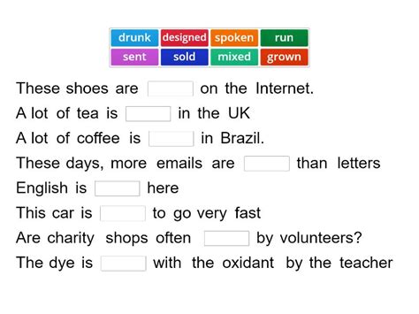 Present Simple Passive Voice Completa La Oración