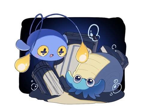 Chinchou And Omanyte Pokemon Drawn By 7h0831re Danbooru