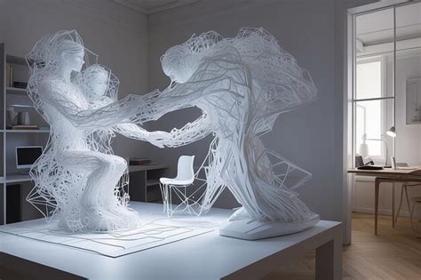 Premium Photo Home Office Innovation Crafting Interactive 3d Data Sculptures