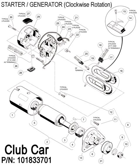 P N 101833701 Club Car Gasoline Powered Vehicle 12v Starter Generator