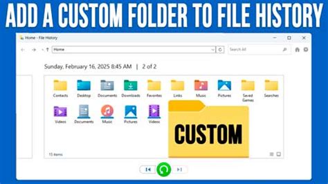 how to add a custom folder to your windows file history backup online