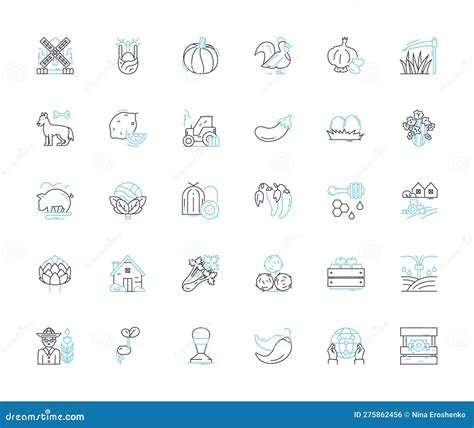 Agronomy Line Icons Collection Soil Crop Irrigation Fertilizer