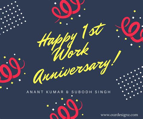 Happy 1st Year Work Anniversary Wishes Design Talk