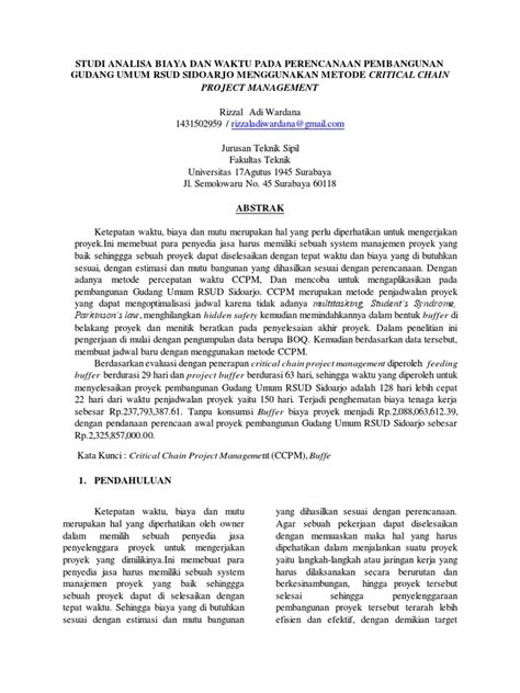 Ccpm Pdf Teknologi And Rekayasa