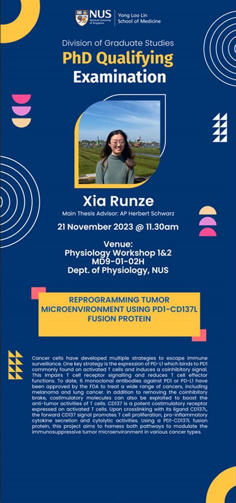 Phd Qualifying Exam 21 November 2023 Nus Department Of Physiology