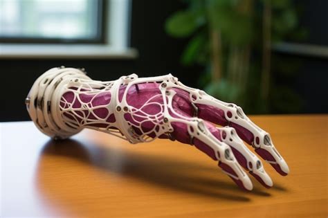 Premium Ai Image D Printed Neuroprosthetic Limb Prototype