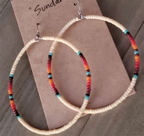 Beaded Hoop Earrings Seed Bead Hoop Earrings Boho Western Etsy Artofit