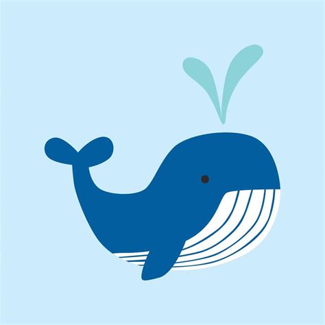 Vector Cute Blue Whale Cartoon Icon Illustration 37133573 Vector Art At