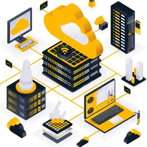 Isometric Datacenter And Cloud Computing Concept 3d Vector Illustration Premium Ai Generated Image