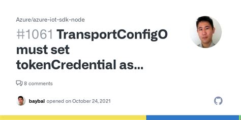 transportconfigoptions must set tokencredential as optional · issue