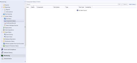 Sccm 2012 Component Status Showing No Items Found Software