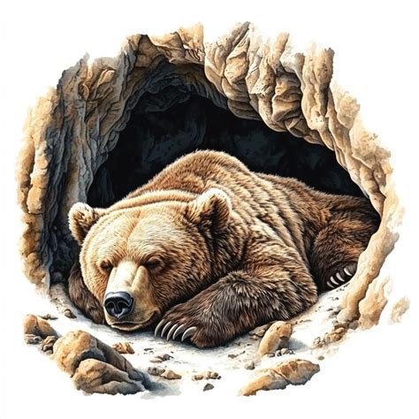25 Hibernating Bear Digital Clipart High Resolution Cozy Nature