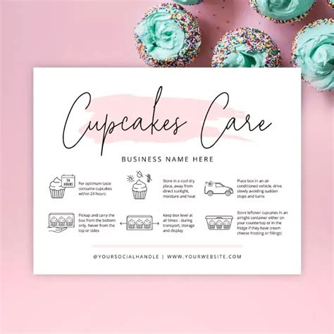 Cake Care Card Template Canva Editable Wedding Cake Care Etsy Artofit