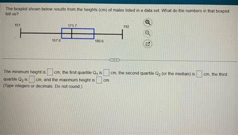 Solved The Boxplot Shown Below Results From The Heights Cm