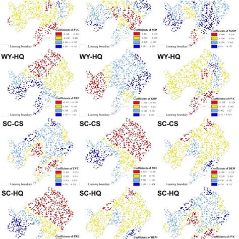 Spatial Distribution Of Coefficients Of The Multiscale Geographically Download Scientific