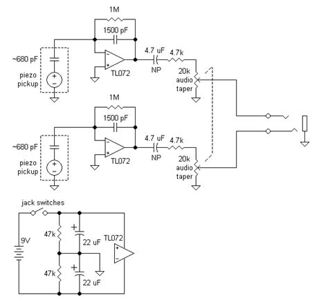 Piezo Preamp Schematic Schema Digital