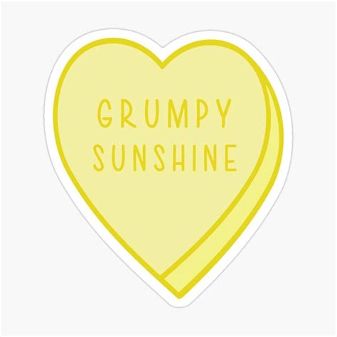 Grumpy Sunshine Candy Heart Sticker By Souq Art