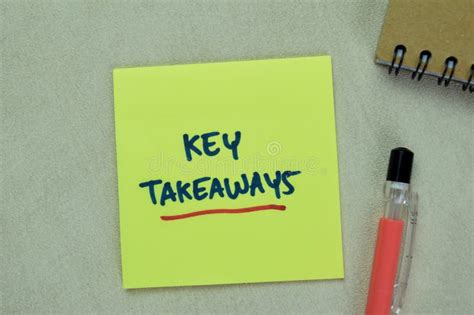 Concept Of Key Takeaways Write On Sticky Notes Isolated On Wooden Table Stock Image Image Of