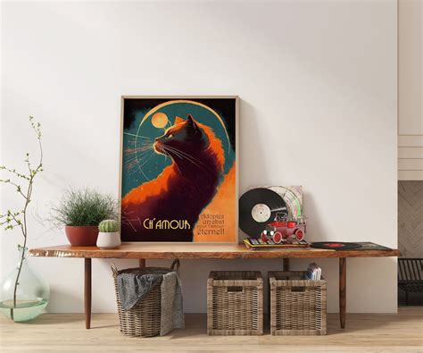 Vintage Cat Poster 1920s Wall Art Chamour Cat Wall Print Retro Cat