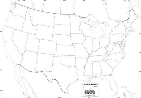 Large Blank United States Map Printable