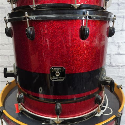 Gretsch Catalina Club Mod Drum Kit Red Sparkle Black Stripe Evolution