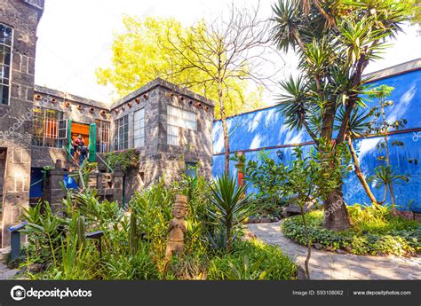 Blue House Und Courtyard Casa Azul Historic House Art Museum — Stock