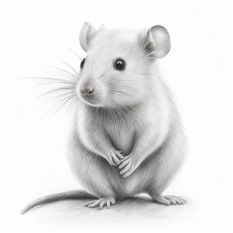 Premium Photo Realistic Beautiful Rat Pencil Sketch Drawing Picture