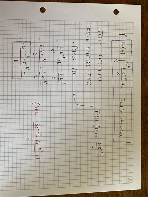 How Can I Differentiate This Integral Blue Is The Problem Green Is My