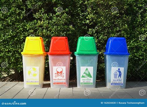 Multi Colour Bin For Separating Various Types Of Garbage Rubbish Bin Recyclable Waste