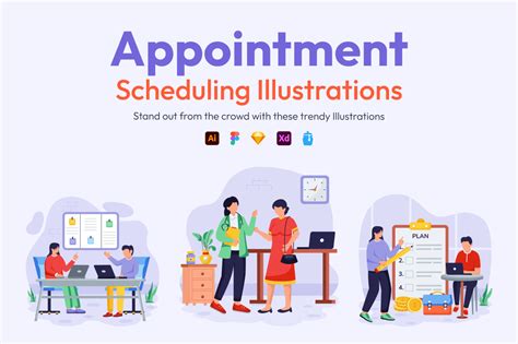 Appointment Scheduling Illustrations On Yellow Images Creative Store 137133