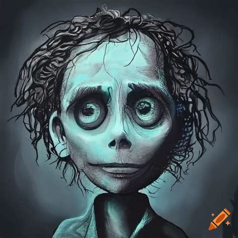 Charcoal Drawing Of A Tim Burton Inspired Character On Craiyon