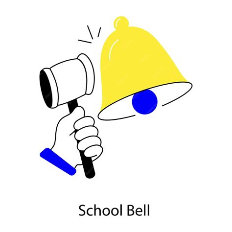 Premium Vector A Hand Holding A Yellow Bell That Says School Bell