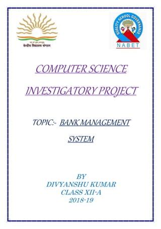 CSc Investigatory Project DOCX Programming Languages Computing