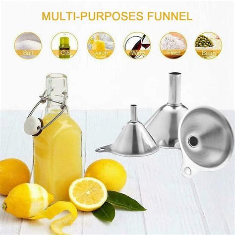 Stainless Steel Funnels Set Of 3 Small Funnels For Kitchen Metal Funnel With Long Handle Fruugo Uk