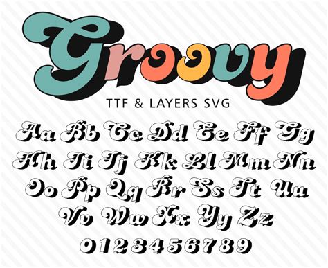 Groovy Font Retro Groovy Font Groovy Script Font Shadow Font Happie
