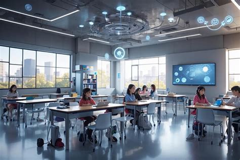 premium ai image iot and education smart connections in the
