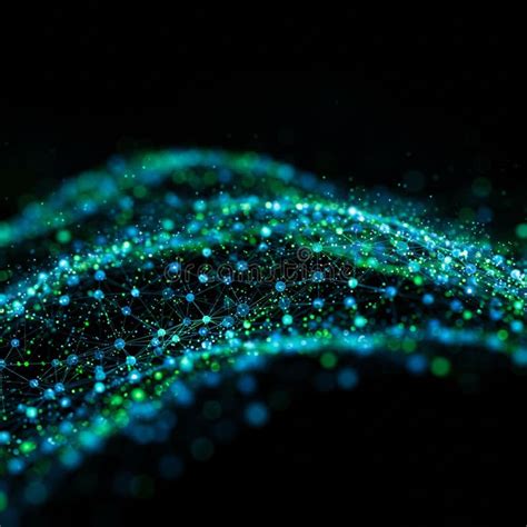 Abstract Representation Of A Neural Network With A Vibrant Display Of Interconnected Stock