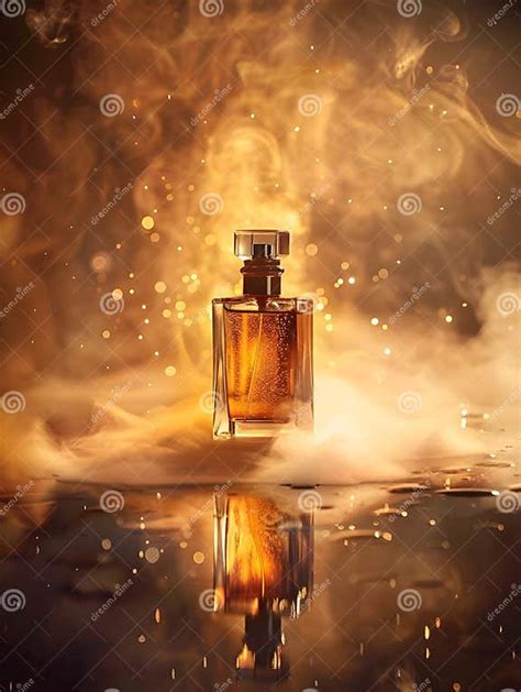 Bottle Of Luxerious Perfume Gold Premium Fragrance Cosmetic Stock