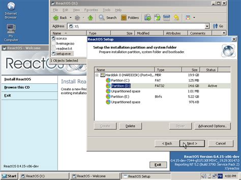 St Stage GUI Setup Part December First Tests ReactOS Project