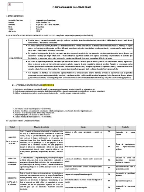 00 Modelo Planificacion Secundaria 2017 Pdf Comunicación Información