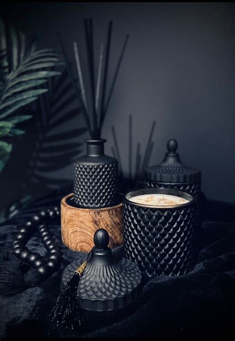 Randd Dark Side Luxe Geomeric Black Reed Diffuser And Geometric Black Soy