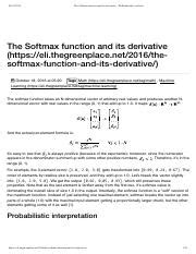 The Softmax Function And Its Derivative Eli Bendersky S Website Pdf The Softmax