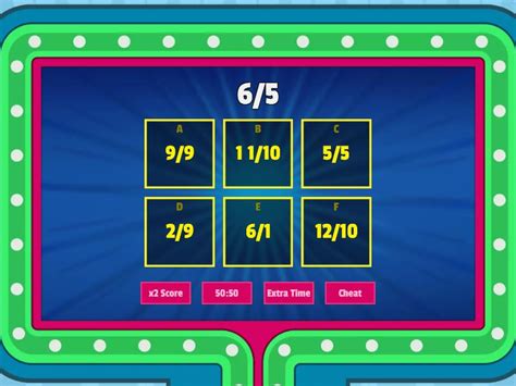 Equivalent Fractions Gameshow Quiz