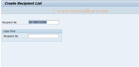 CVI SAP Tcode Create Recipient List
