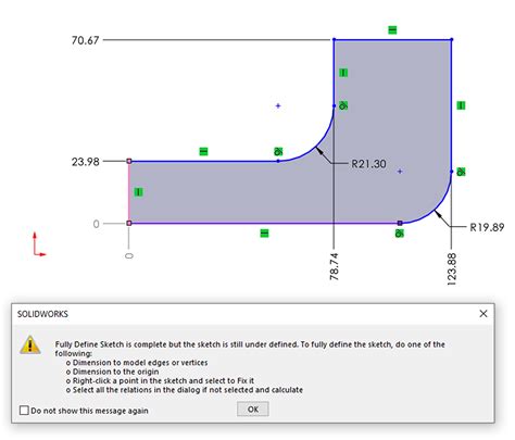 how and when to use fully define sketch in solidworks