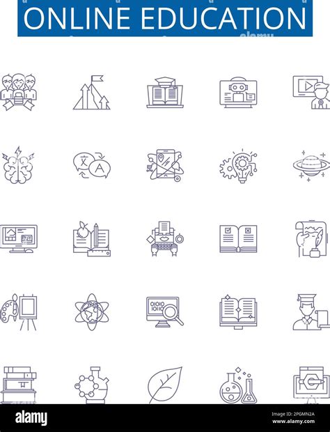 Online Education Line Icons Signs Set Design Collection Of Elearning
