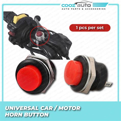 Universal Car Switch Red Push Button Horn Motor Lazada