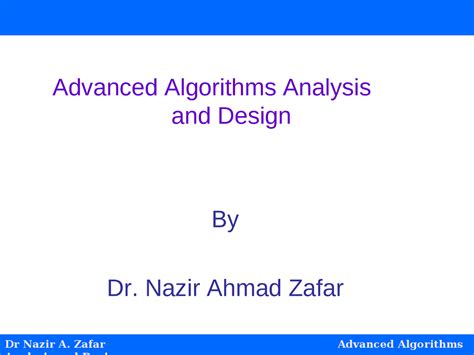 Lectures On Design And Analysis Of Algorithm Docsity
