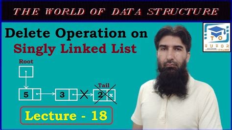 Delete Operation On Singly Linked List Delete Node At End Dsanda Lecture 18 Youtube